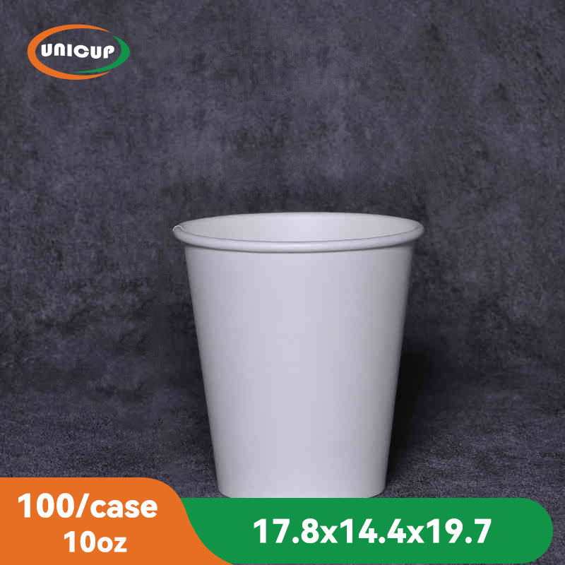 100 Pack 10oz Paper Cups, Coffee Cups, White Paper Hot/Cold Disposable